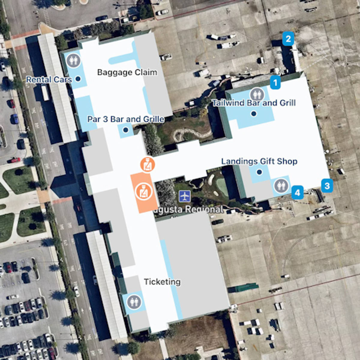 Augusta Regional Bush Field Airport Map | AGS Terminal Guide