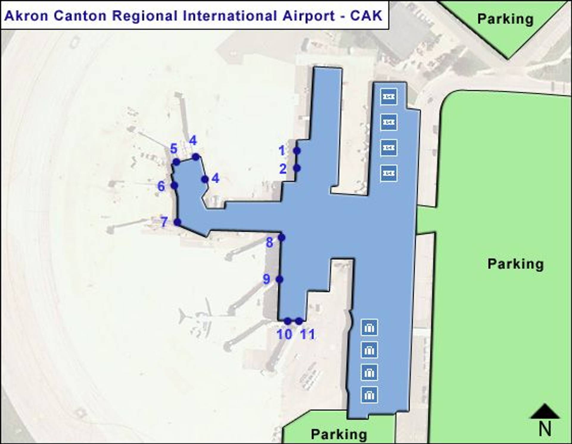 Akron Canton Regional Airport Map | CAK Terminal Guide
