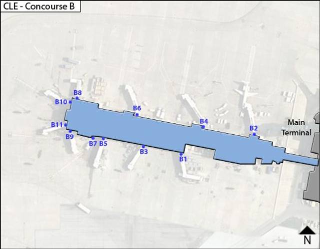 Cleveland Hopkins Airport CLE Concourse B Map