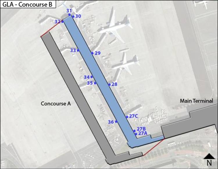 Glasgow Airport GLA Concourse A Map