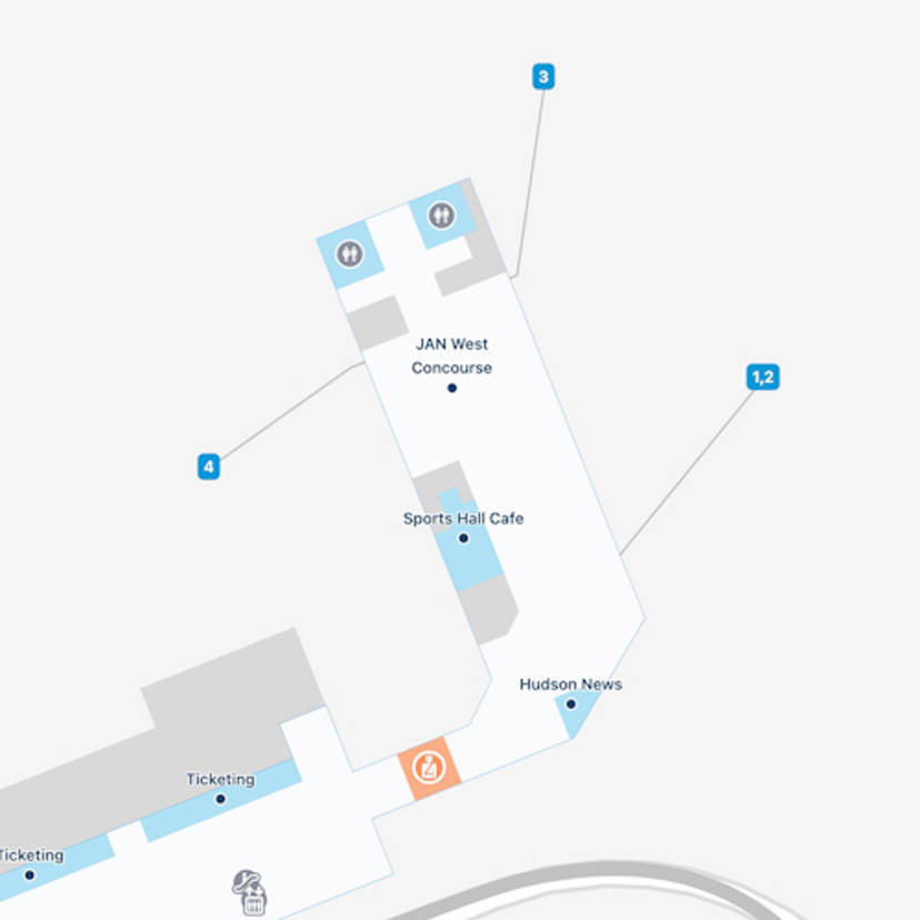 Jackson Evers Airport Map | JAN Terminal Guide