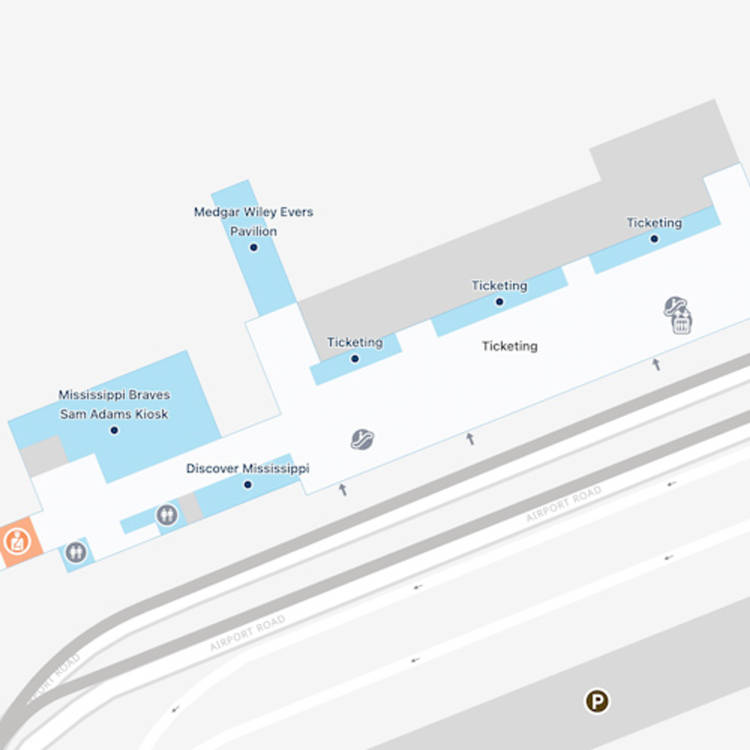 Jackson Evers Airport Map | JAN Terminal Guide