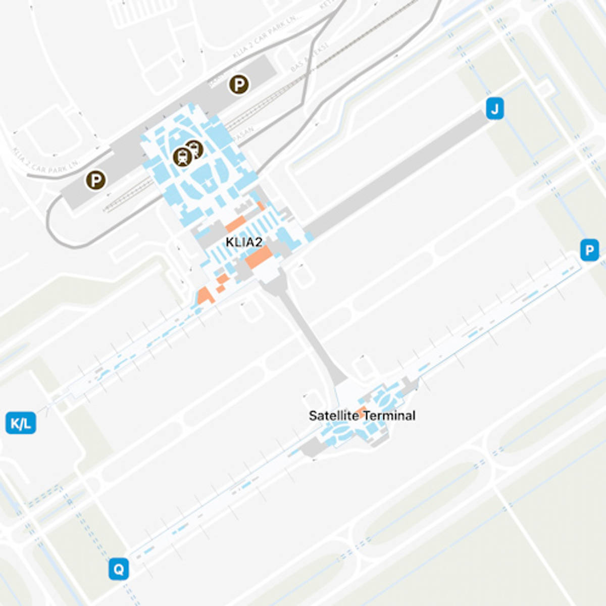 Kuala Lumpur Airport KUL Satellite Terminal Map