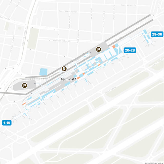 Mexico City Benito Juarez Airport MEX Terminal 1 Map