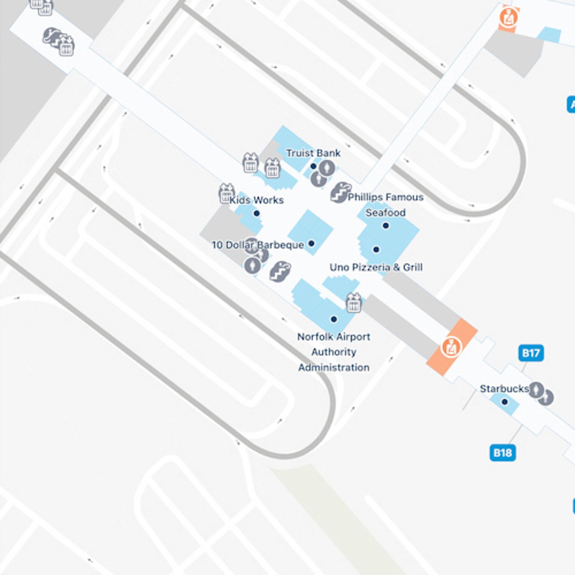 Norfolk Airport Map | ORF Terminal Guide