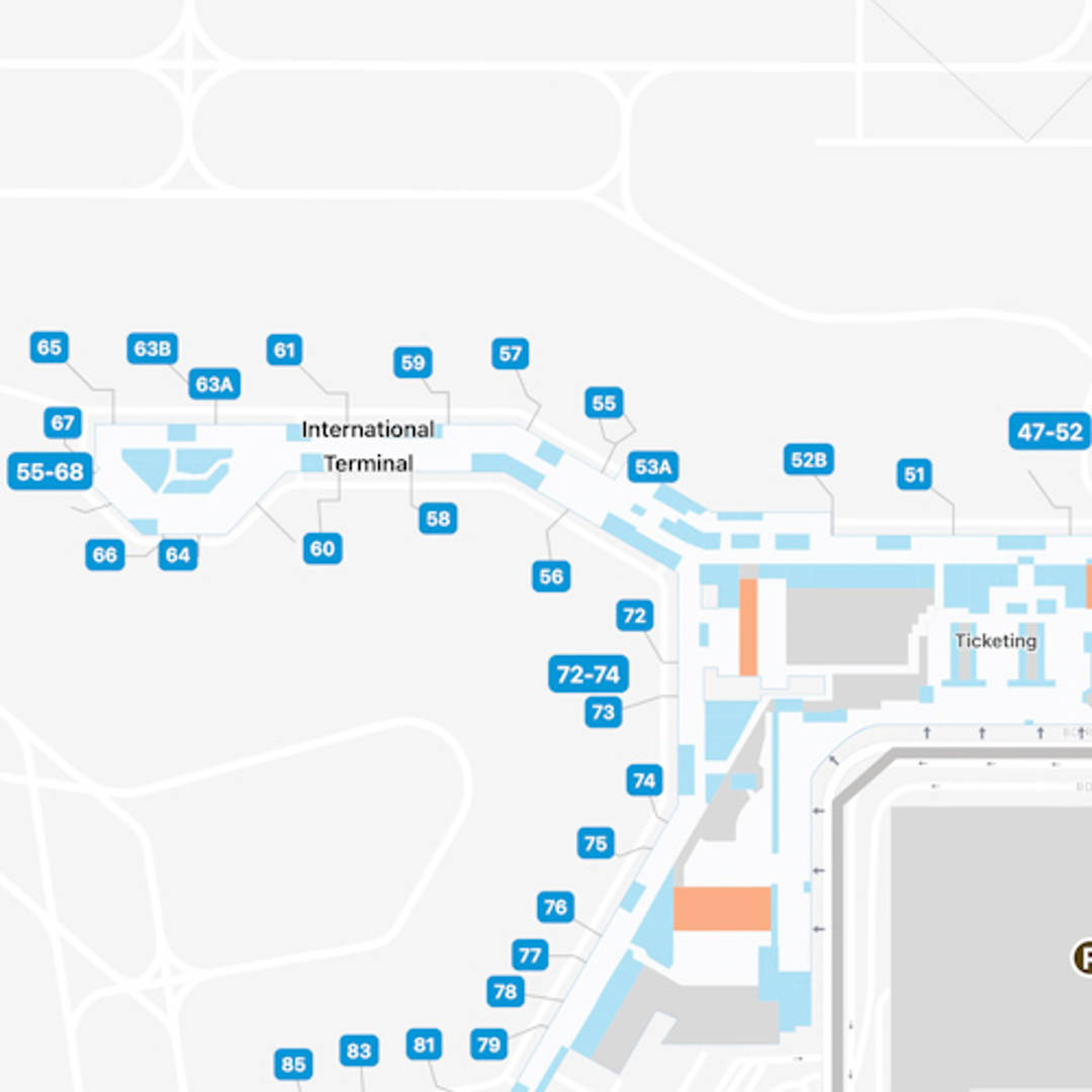 Montreal Trudeau Airport YUL Domestic Area Map