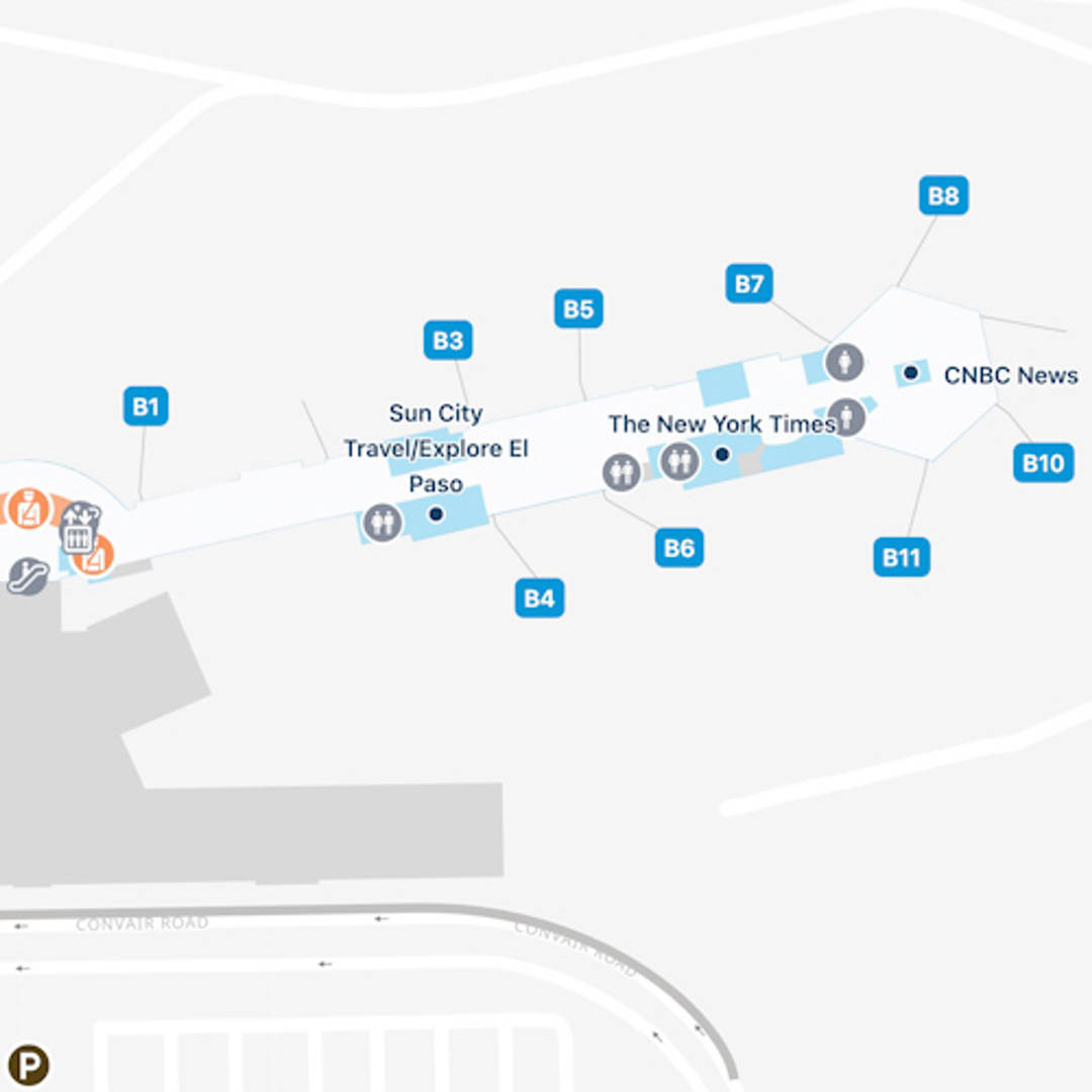 El Paso Airport East Concourse Map & Guide