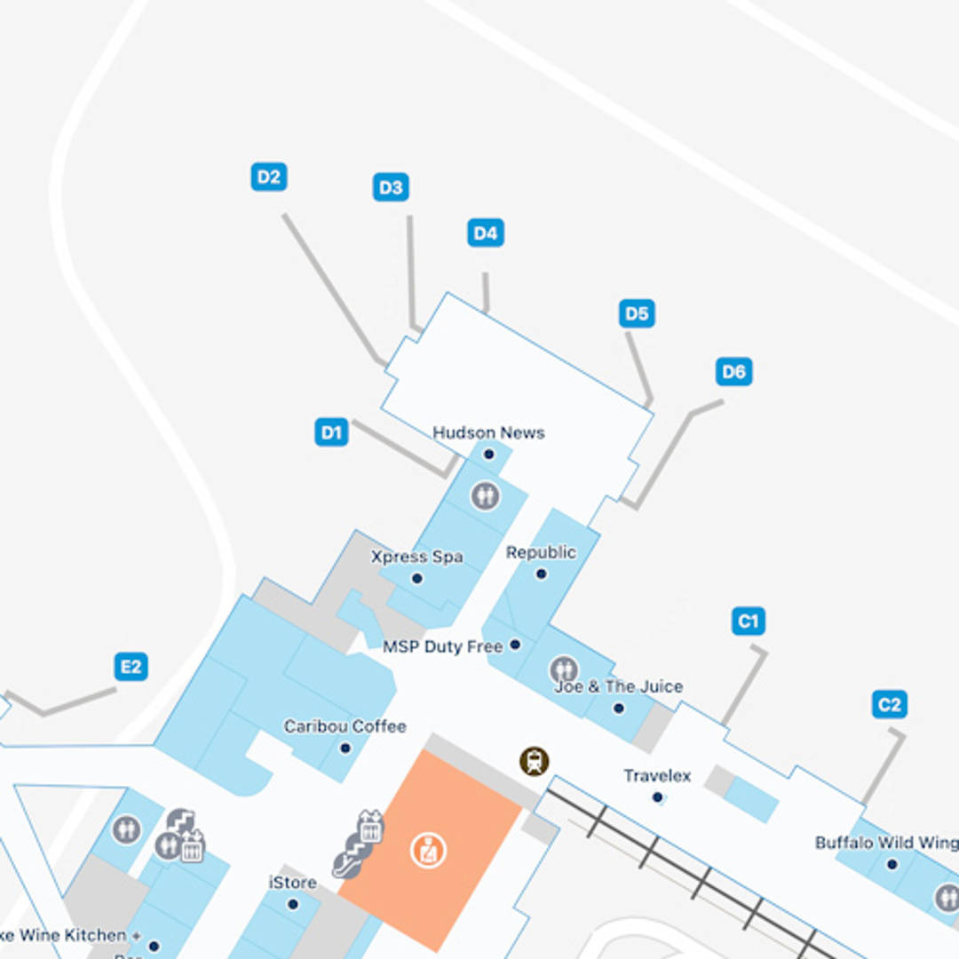 Minneapolis-St Paul Airport Concourse D Map & Guide