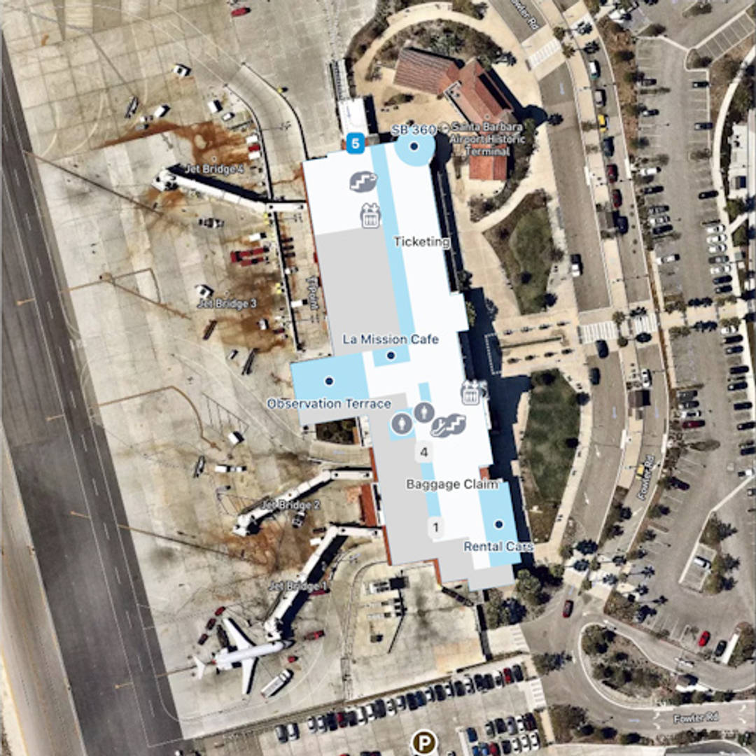 Santa Barbara Airport Main Terminal Interactive Map & Guide