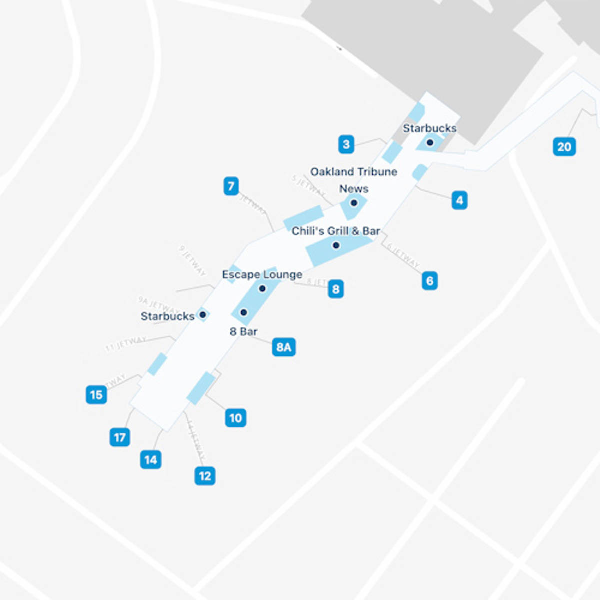 Oakland Airport Terminal 2 Interactive Map & Guide