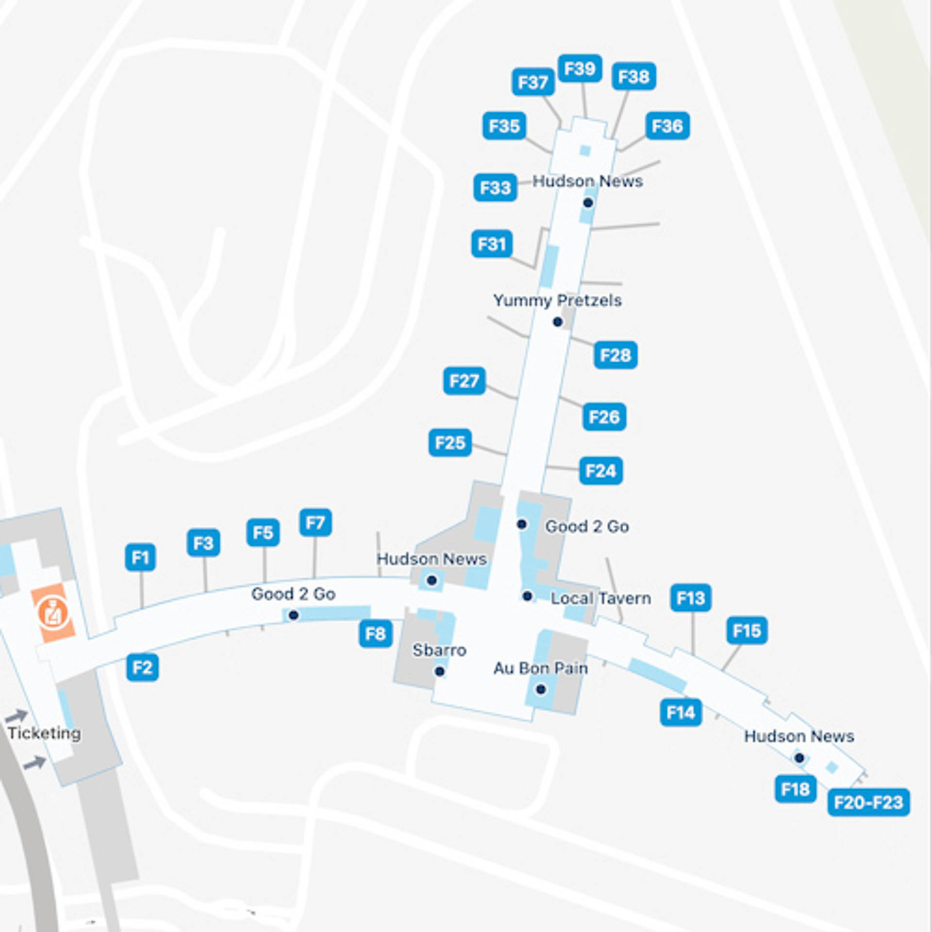 Philadelphia Airport Terminal F Map & Guide