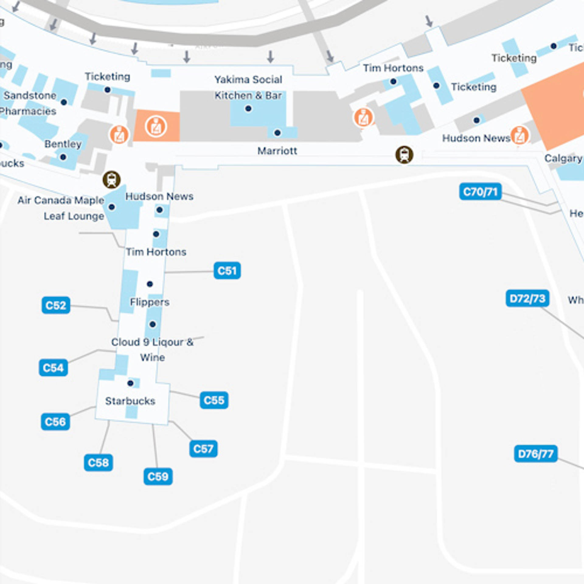 Calgary Airport Concourse C Map & Guide