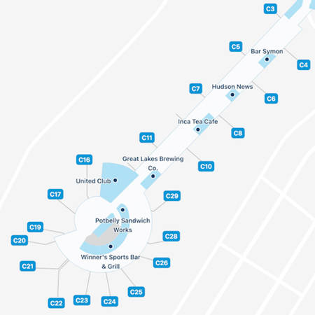 Cleveland Airport Concourse C Map & Guide