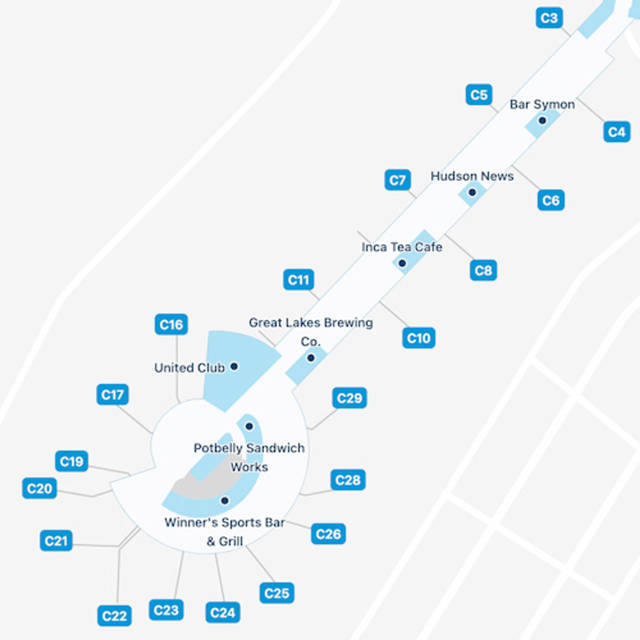 Cleveland Airport Concourse C Map & Guide