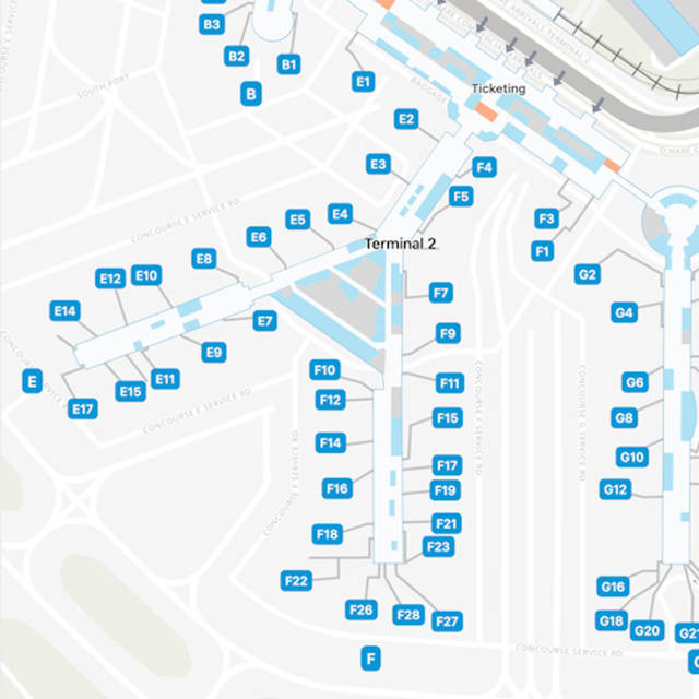Chicago OHare Airport Terminal 2 Map & Guide