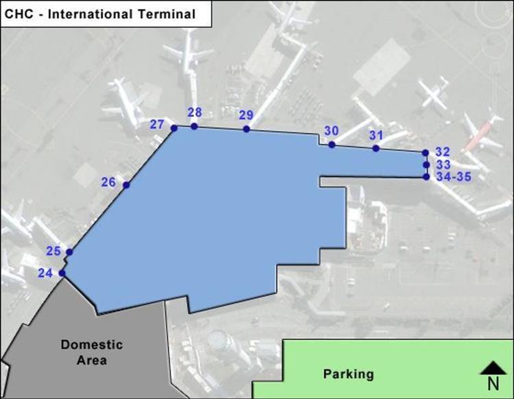 Christchurch Airport Intl Terminal Map & Guide