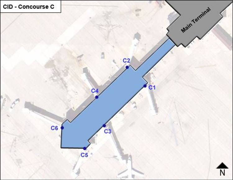 Eastern Iowa Airport Concourse C Map & Guide