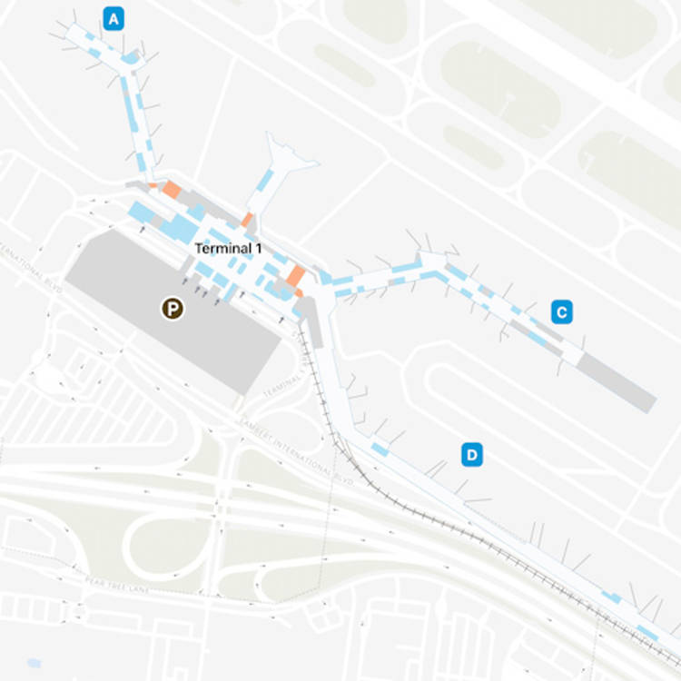 St Louis Airport Terminal 1 Map & Guide